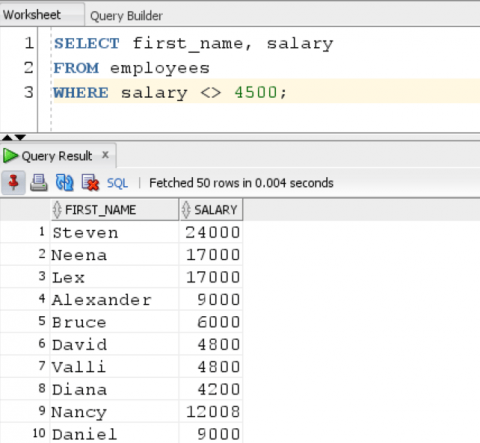 Oracle WHERE Clause - Qurosity | Learning Never Stops