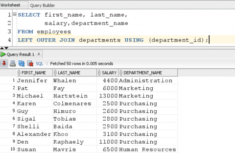 Oracle Left Join with Examples - Qurosity | Learning Never Stops