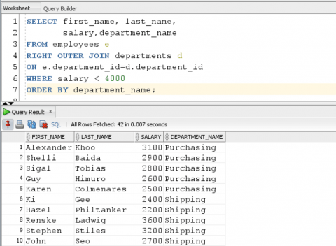 Oracle Right Join with Practical Examples - Qurosity | Learning Never Stops